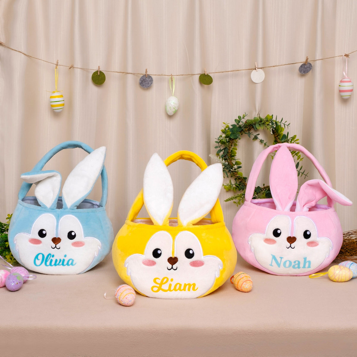 GEX Personalized Easter Bunny Basket with Name - Gexworldwide.com ...