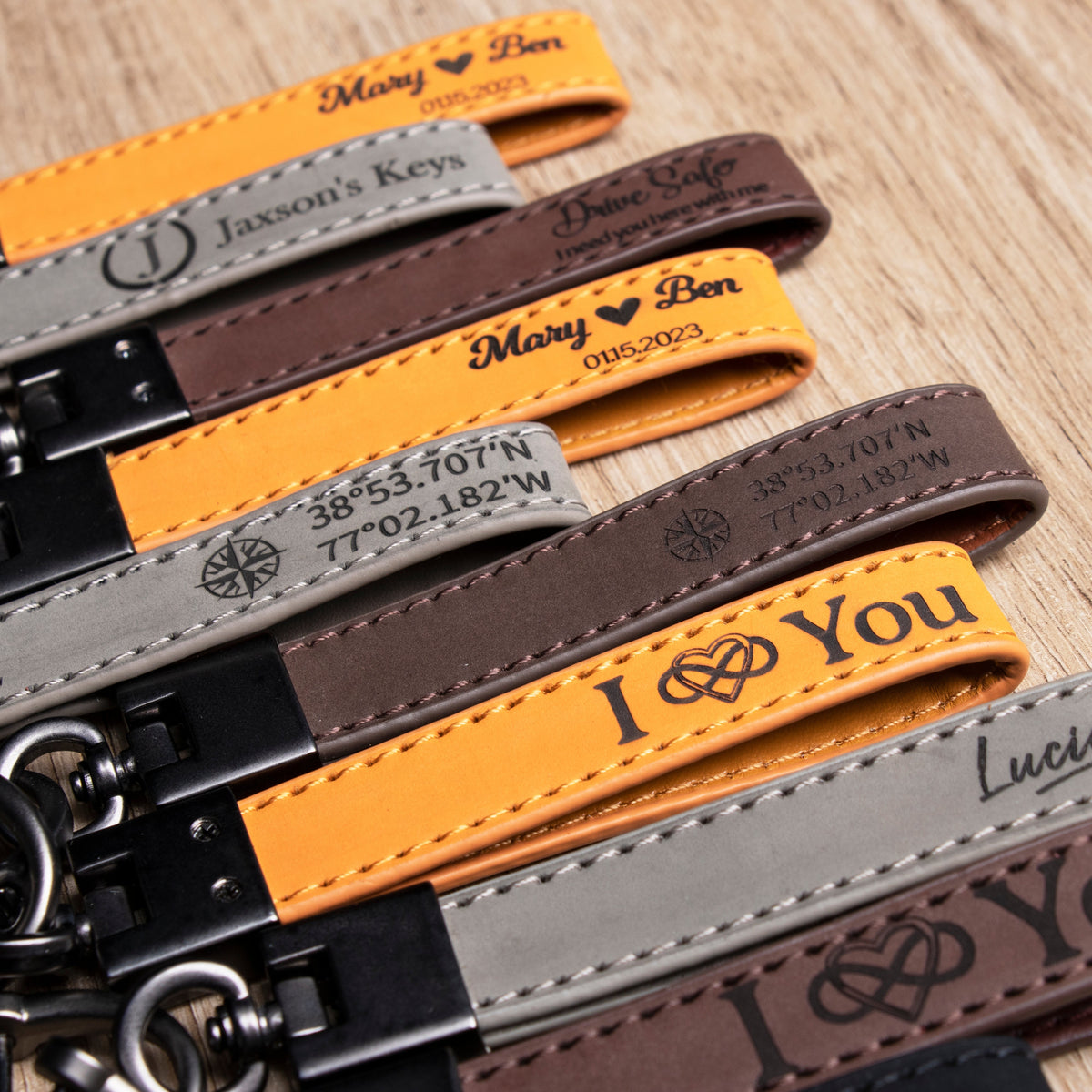 Gex Personalized Coordinates Leather Keychain - Gexworldwide.com ...