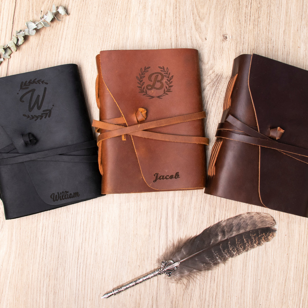 Personalized Handmade Engrave Leather Notebook - Gexworldwide.com ...